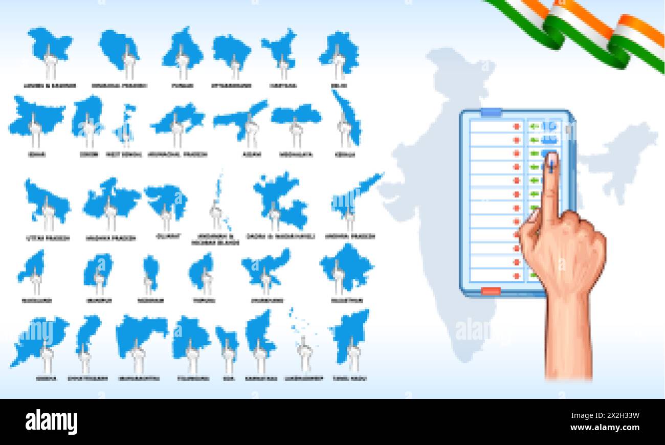 illustration of Indian people Hand with voting sign showing general ...
