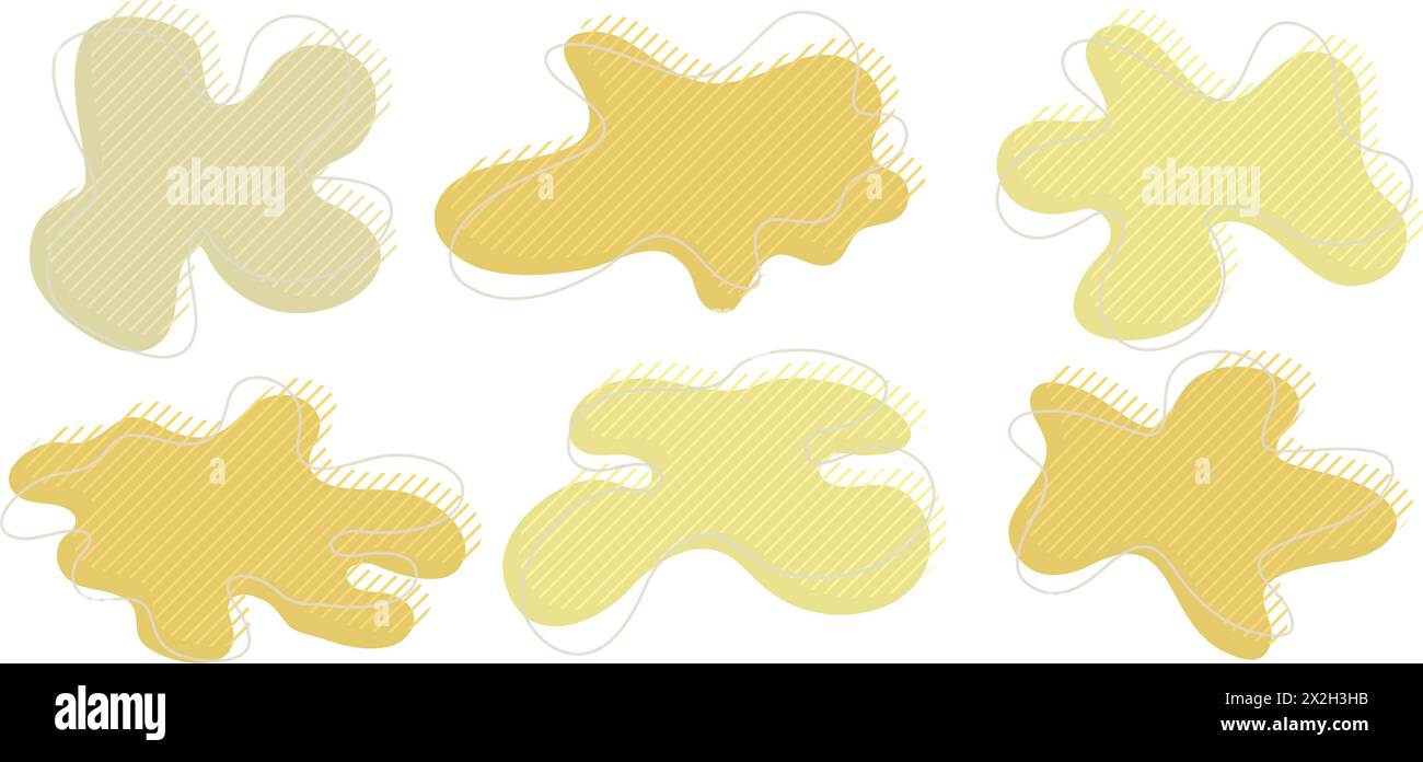 Collection of organic irregular blob shapes with decorative stripes and ...
