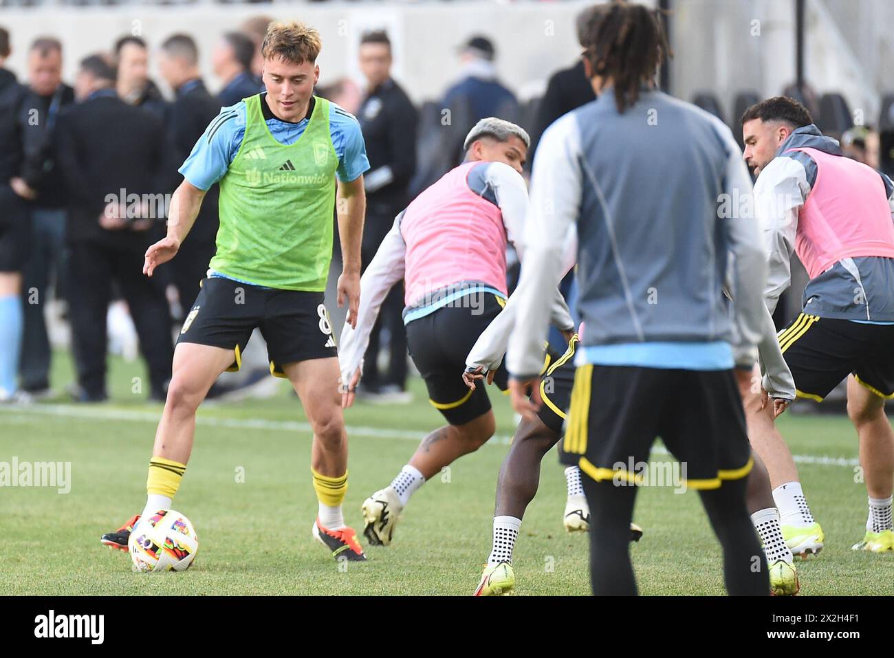 Columbus, Ohio, USA. 20th Apr, 2024. Columbus Crew midfielder Aidan ...