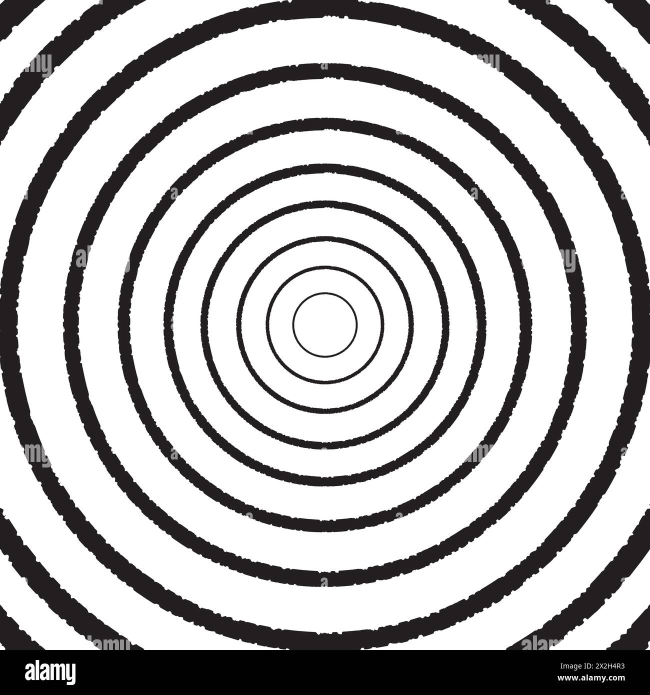 Psychedelic background, black hypnotic circles on white background ...