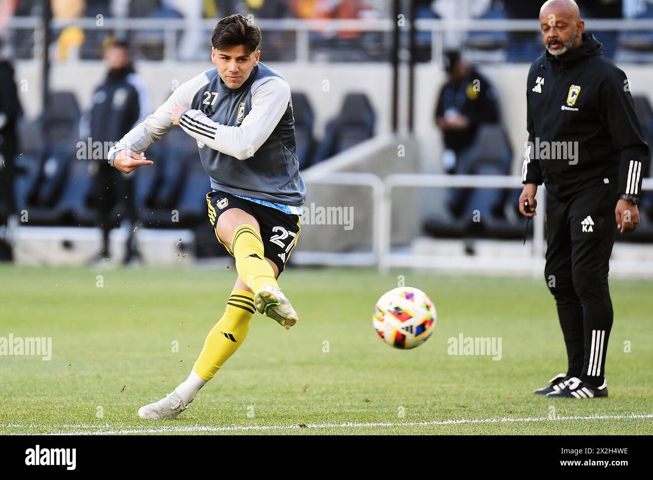 Columbus, Ohio, USA. 20th Apr, 2024. Columbus Crew forward Max Arfsten ...