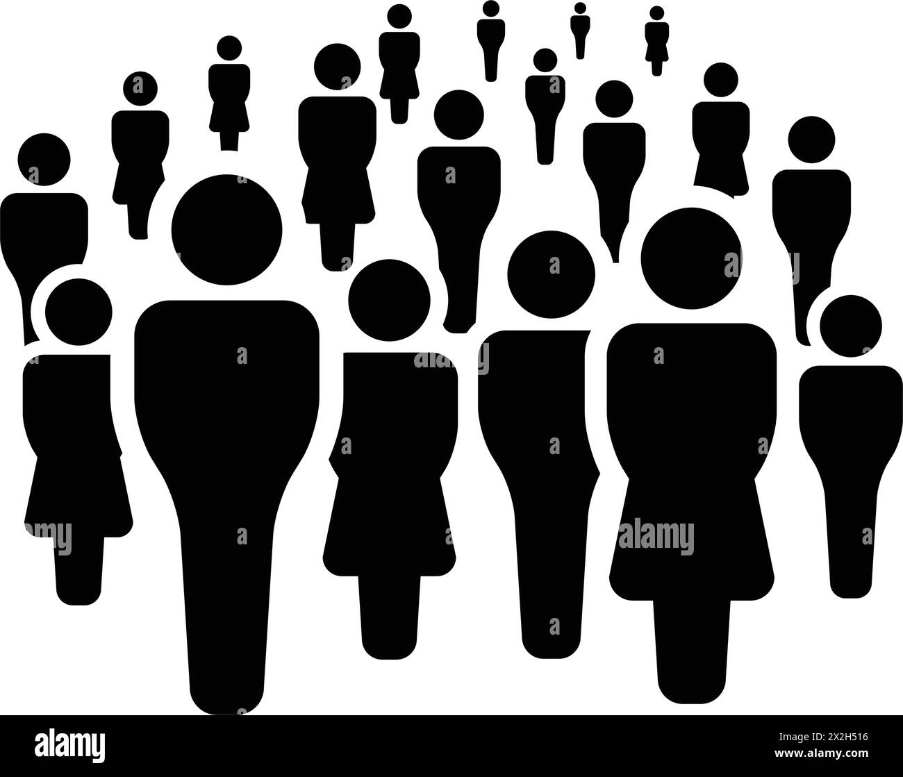 People icon vector male and female group of persons symbol in glyph ...