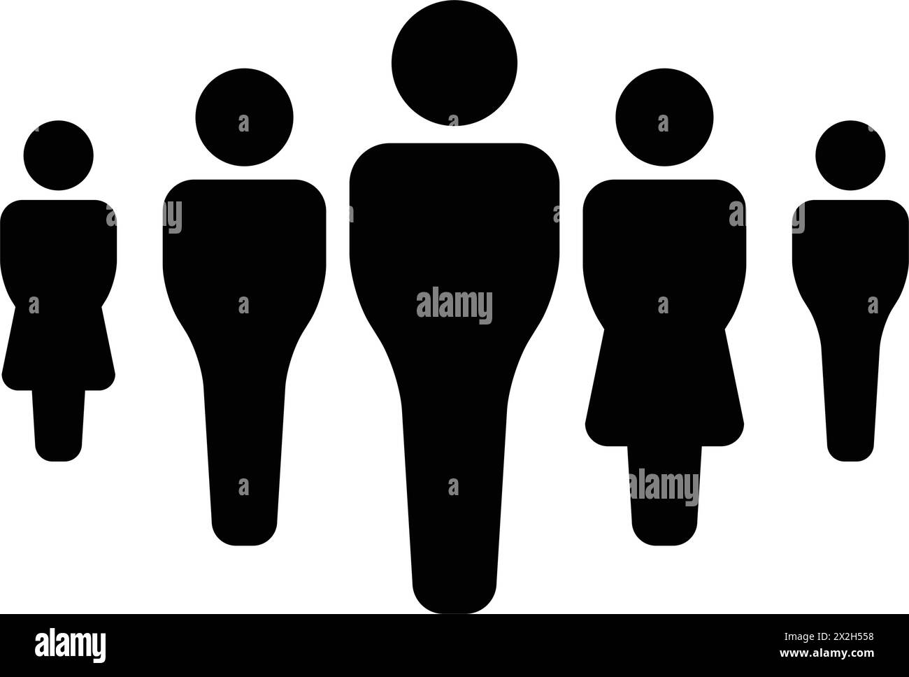 People icon vector male and female group of persons symbol in glyph ...