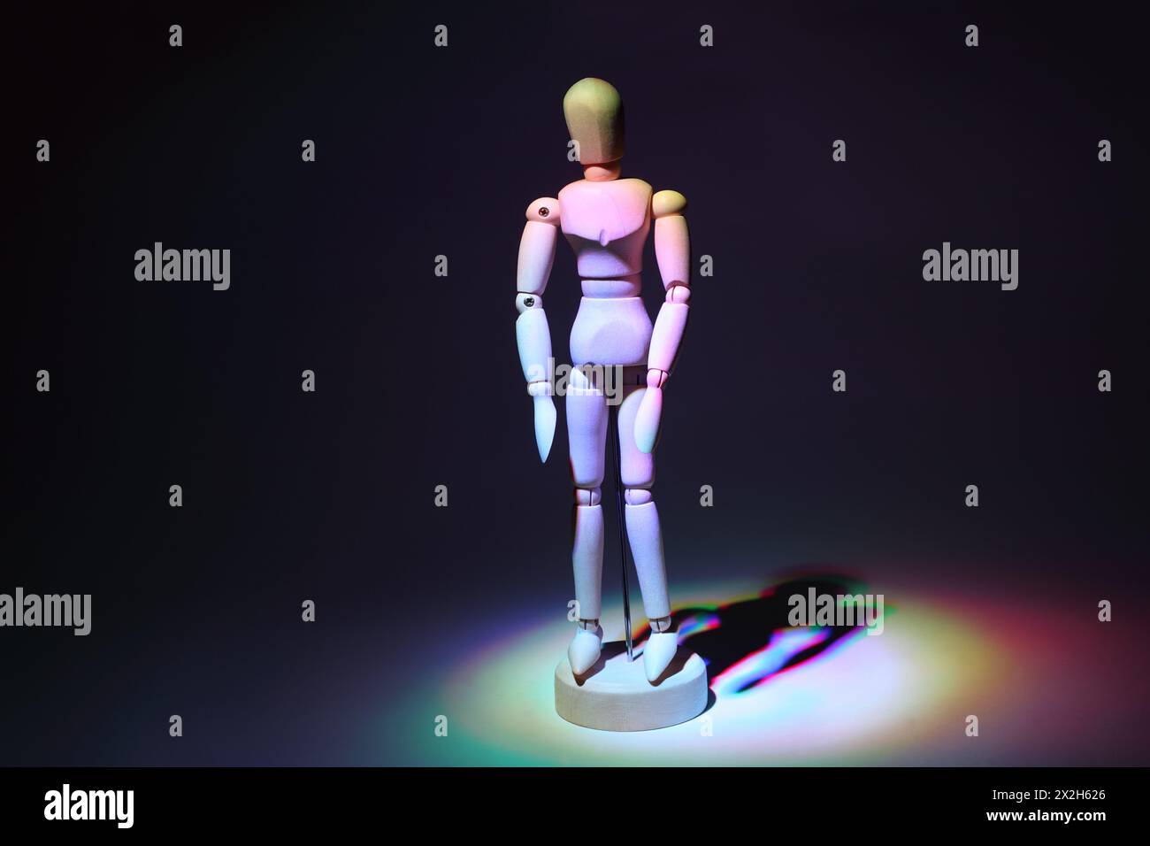 simple small wooden dummy, which is multicolored highlighted Stock ...