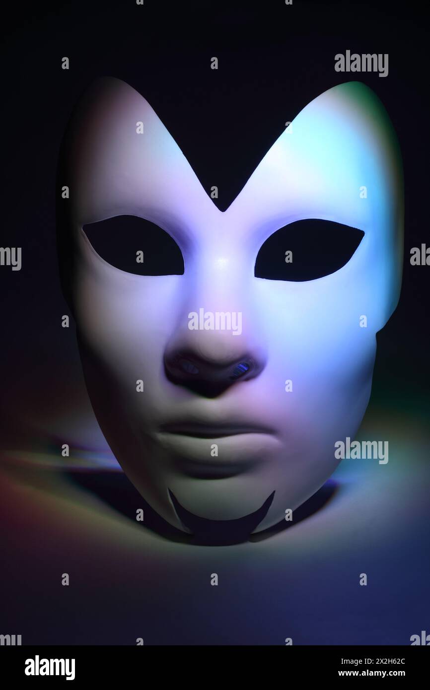 simple white serious mask, which is multicolored highlighted Stock ...
