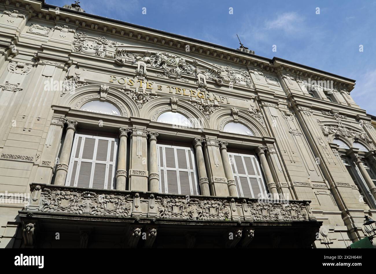 Art nouveau facade of the Central Post Office building at Parma in ...