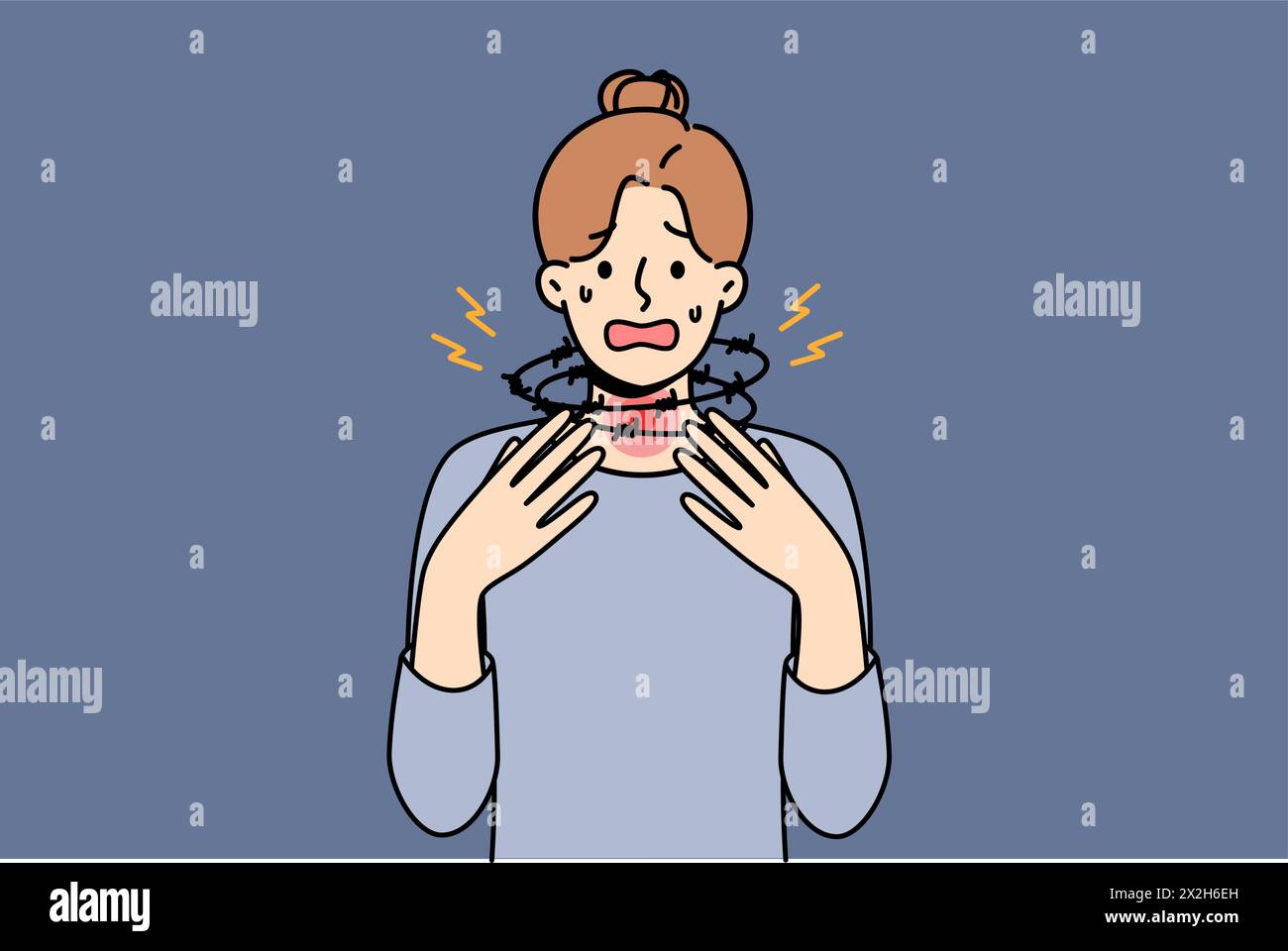 Woman suffering from suffocation hi-res stock photography and images ...