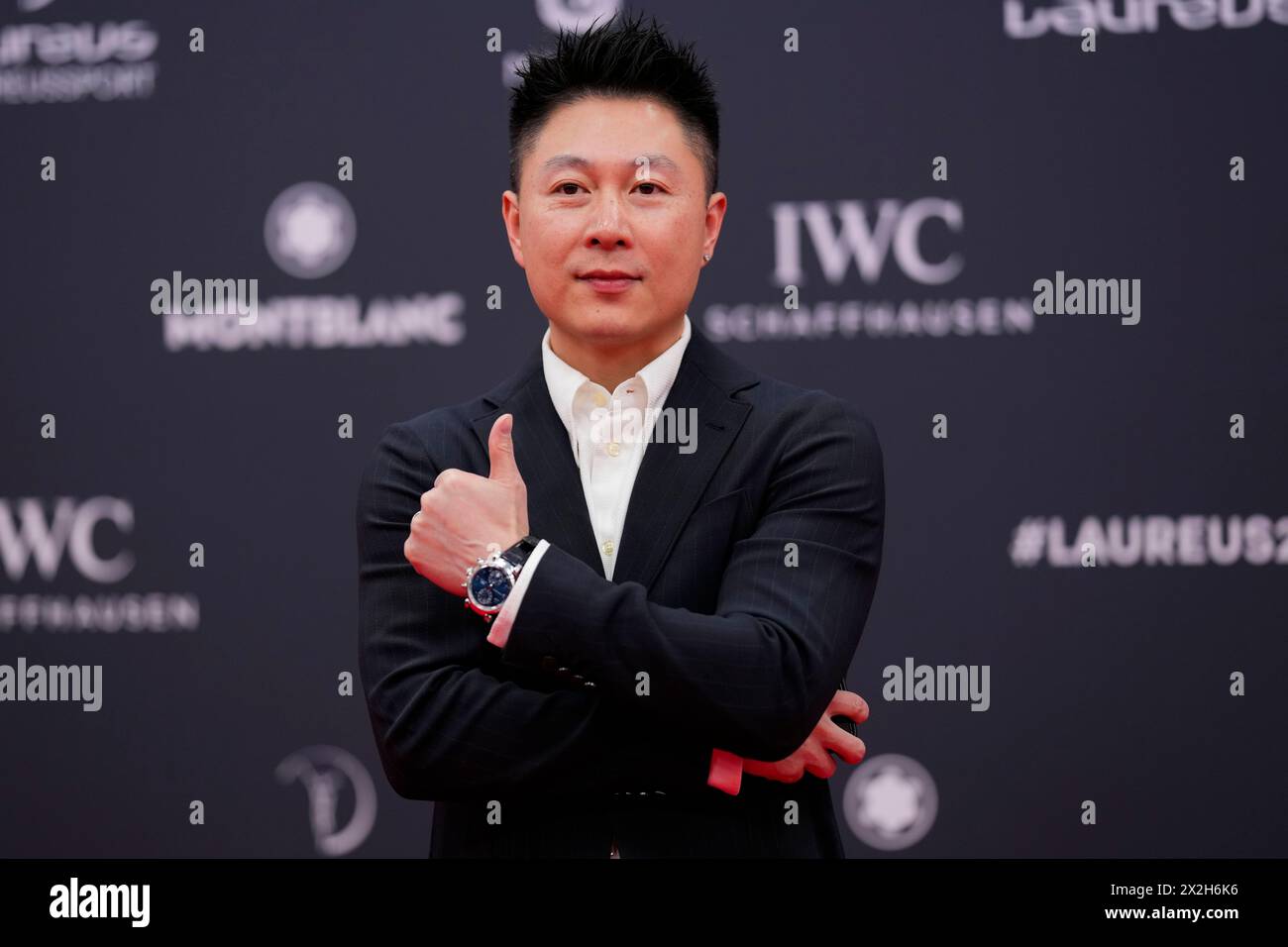 Former Chinese gymnast Xiaopeng Li poses at the red carpet before the ...