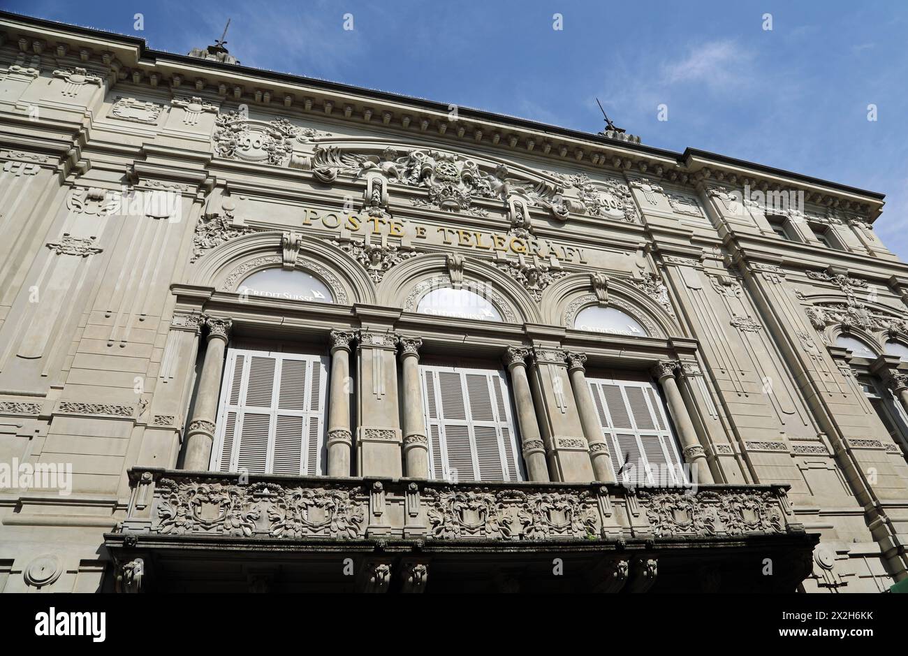 Art nouveau facade of the Central Post Office building at Parma in ...