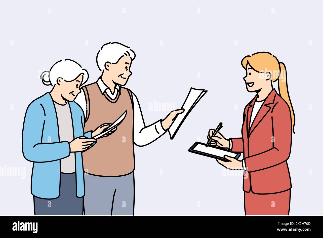 Elderly man woman on consultation Stock Vector Images - Alamy