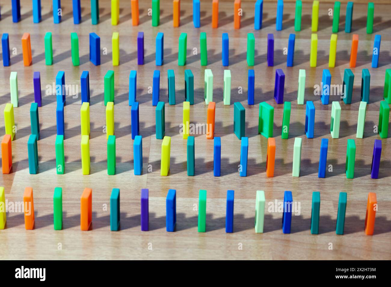 Rows of plastic colored knuckles that stands vertically at its shorter ...
