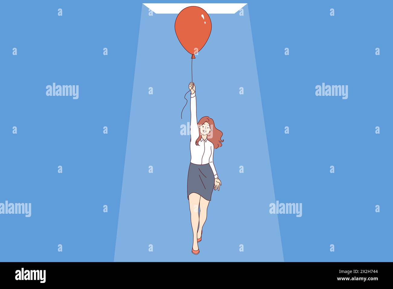 Woman achieves success in business and flies up in balloon thanks to ...