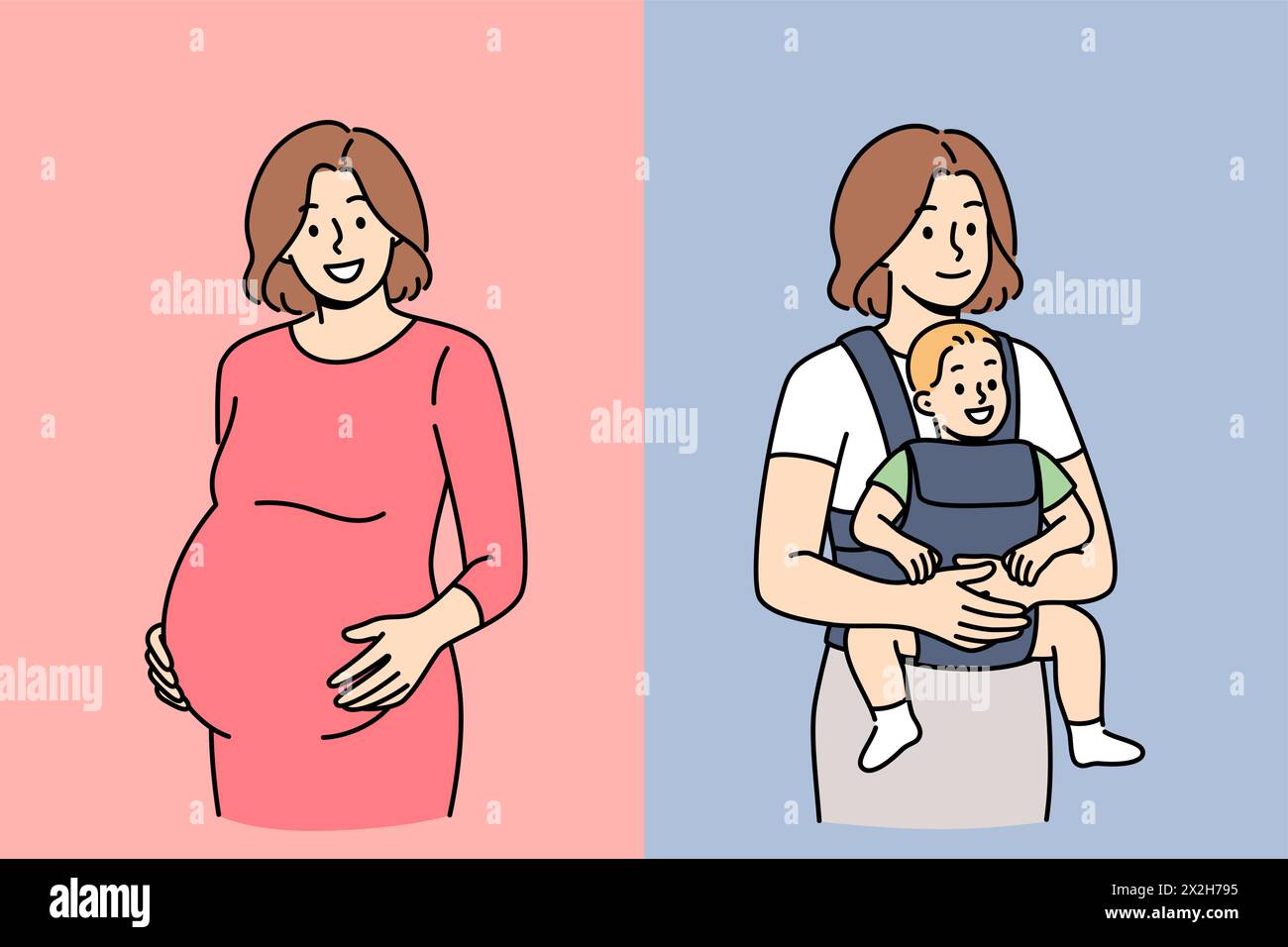 Before and after birth mother Stock Vector Images - Alamy