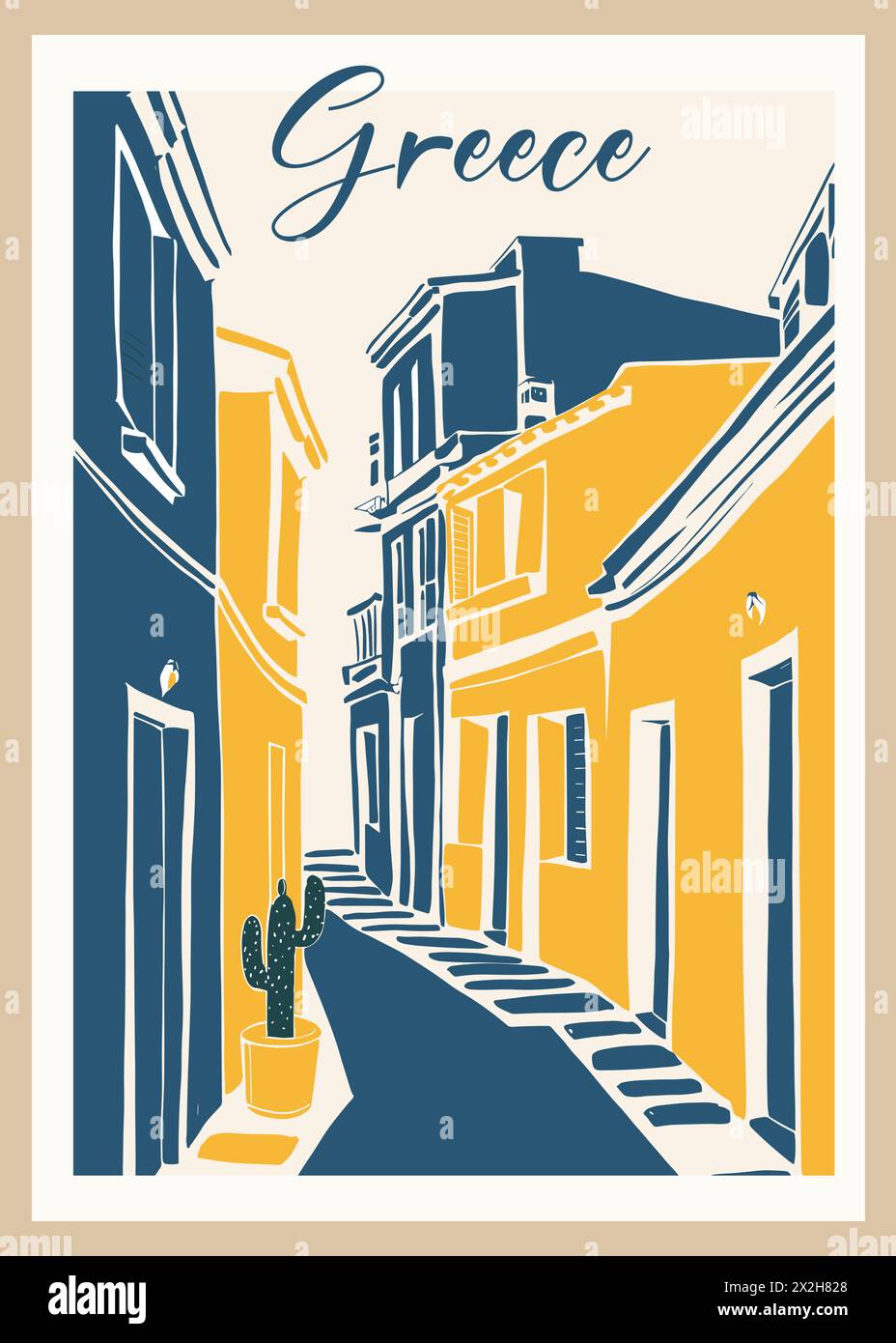 Greece Travel Destination Poster in retro style Stock Vector Image ...