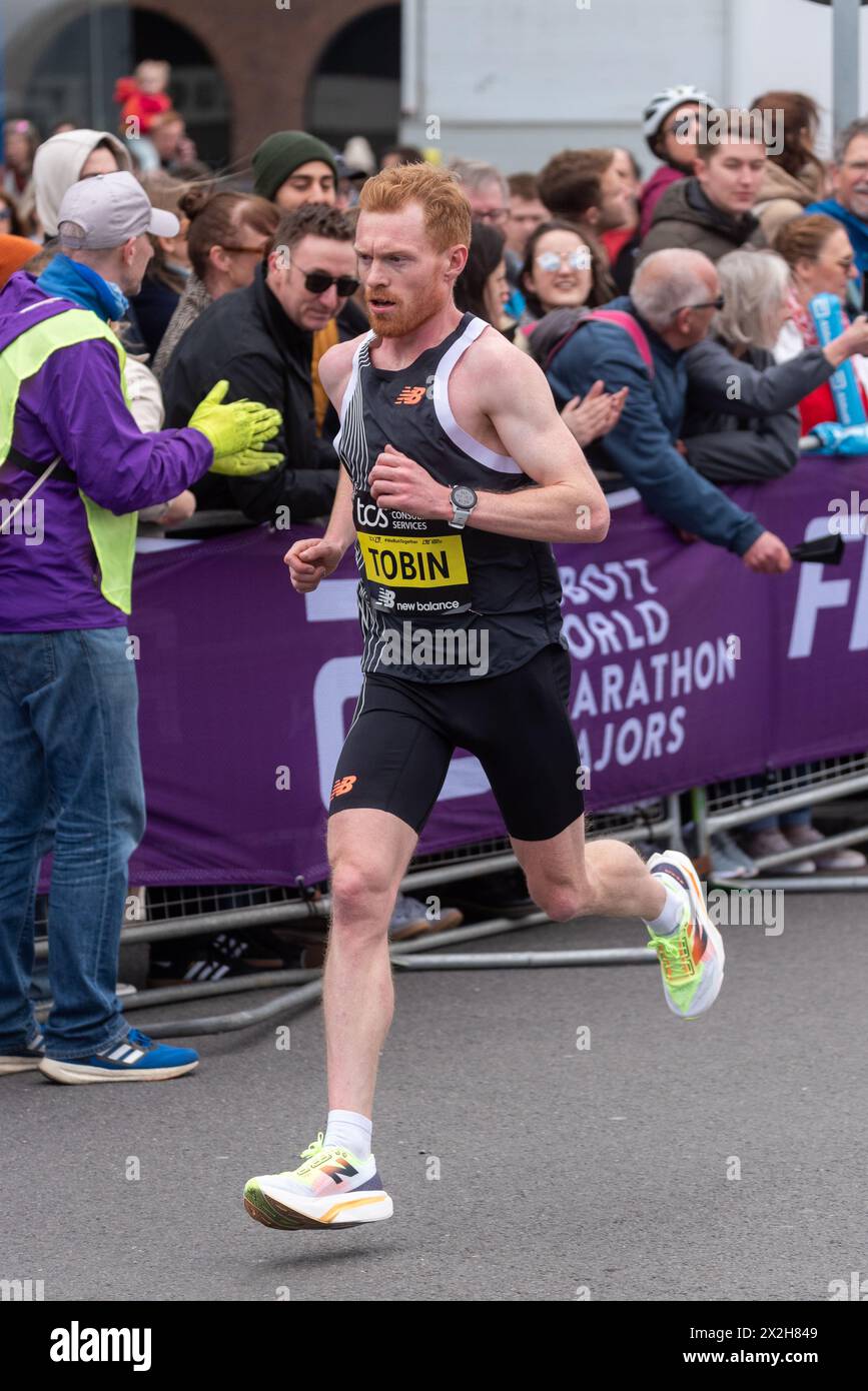Sean Tobin competing in the TCS London Marathon 2024 passing through ...