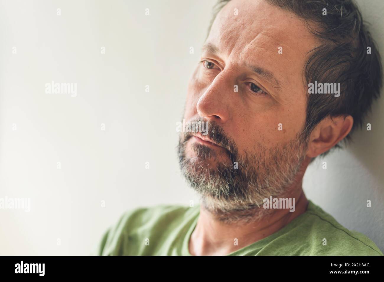 Social alienation concept, portrait of man feeling disconnected from ...