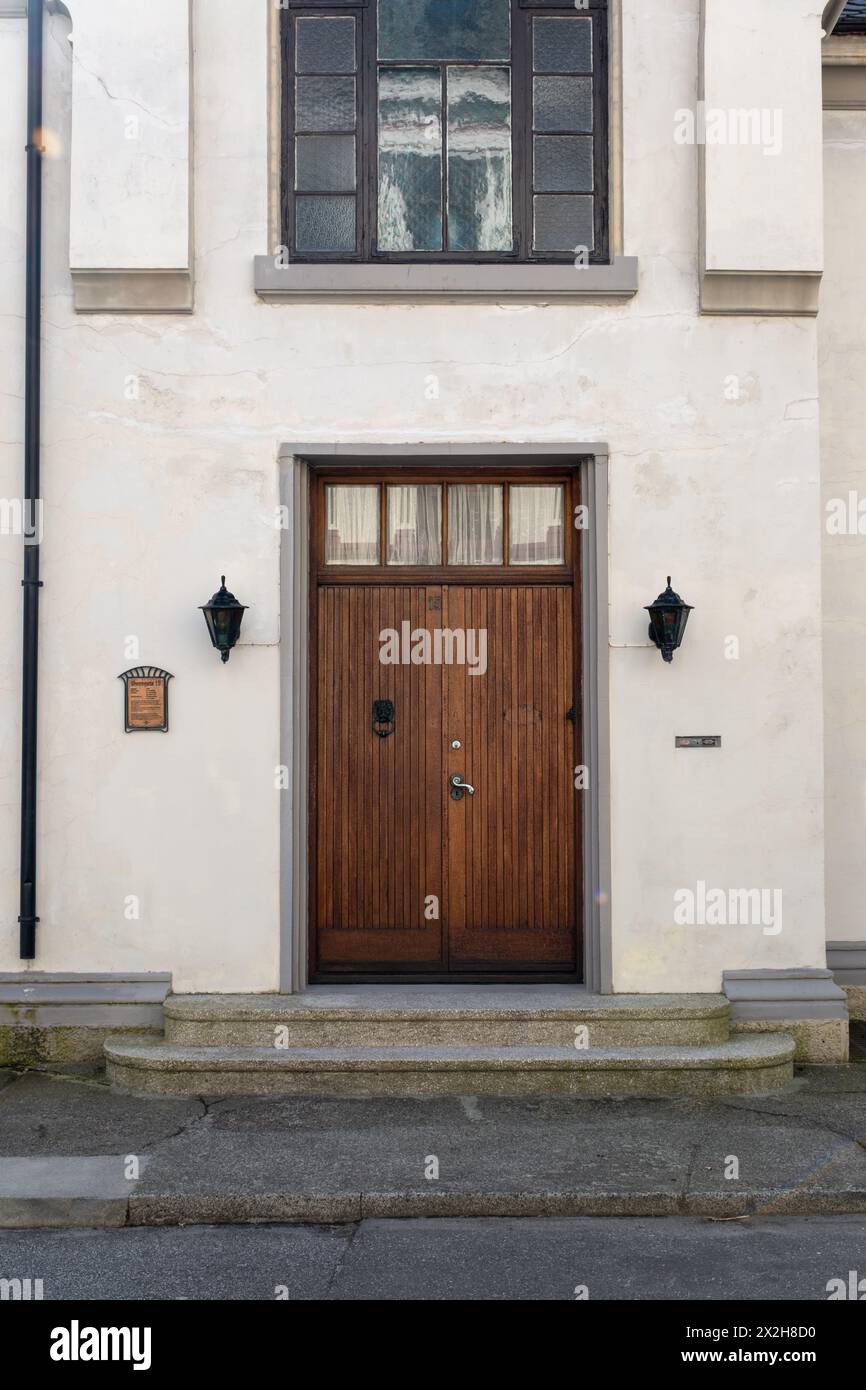 Large double wooden doors. Alesund, Norway Stock Photo - Alamy