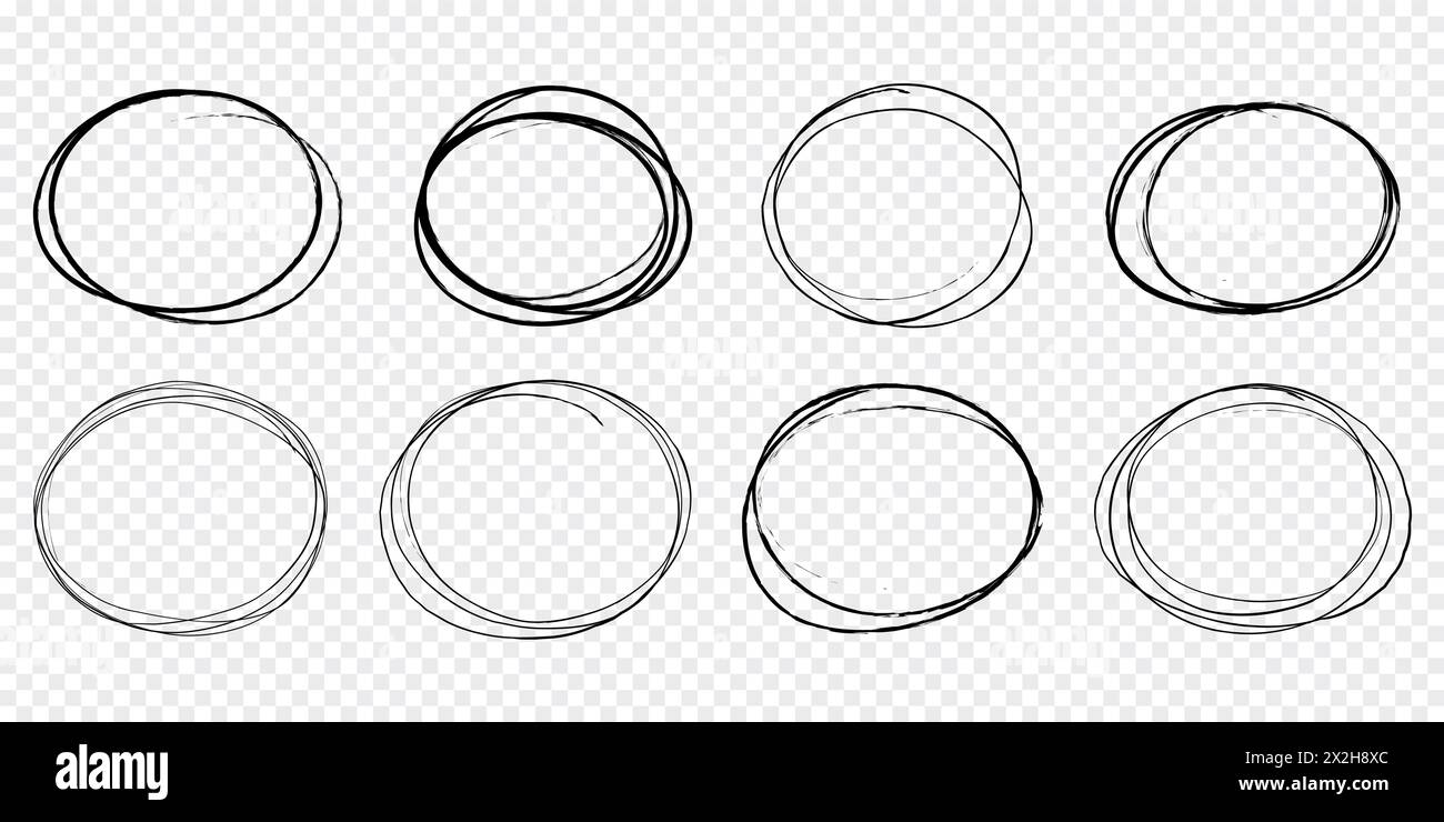 Circle scrible circular frame, fast mark, pencil line doodle frame ...