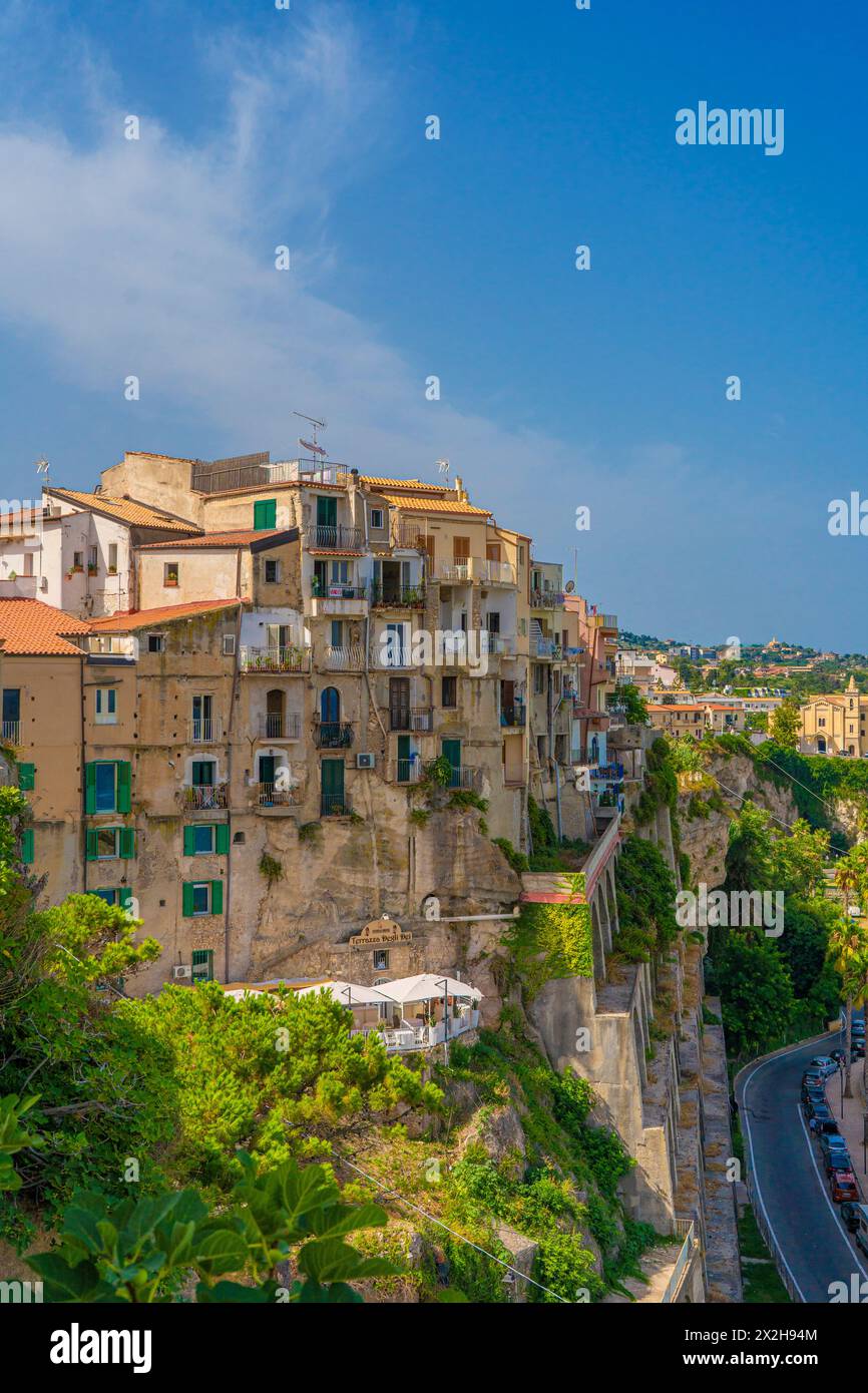 View of Tropea city and Sanctuary of Saint Mary dell'Isola di Tropea ...