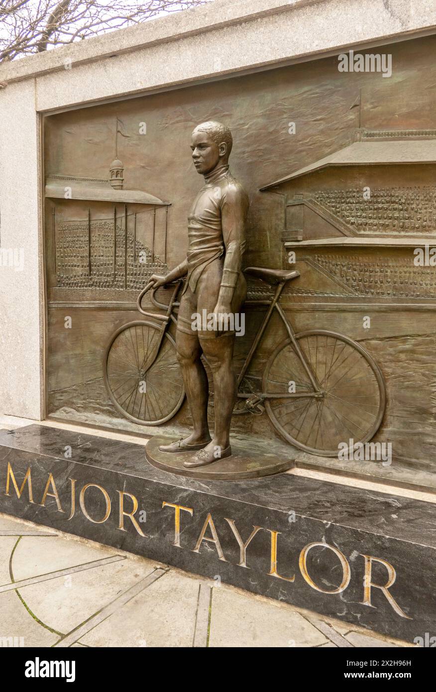 Major Taylor monument in Worcester Massachusetts Stock Photo - Alamy