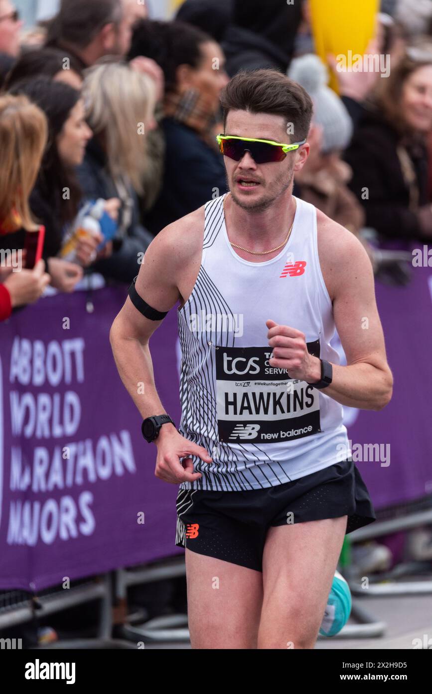 Callum Hawkins competing in the TCS London Marathon 2024 passing ...