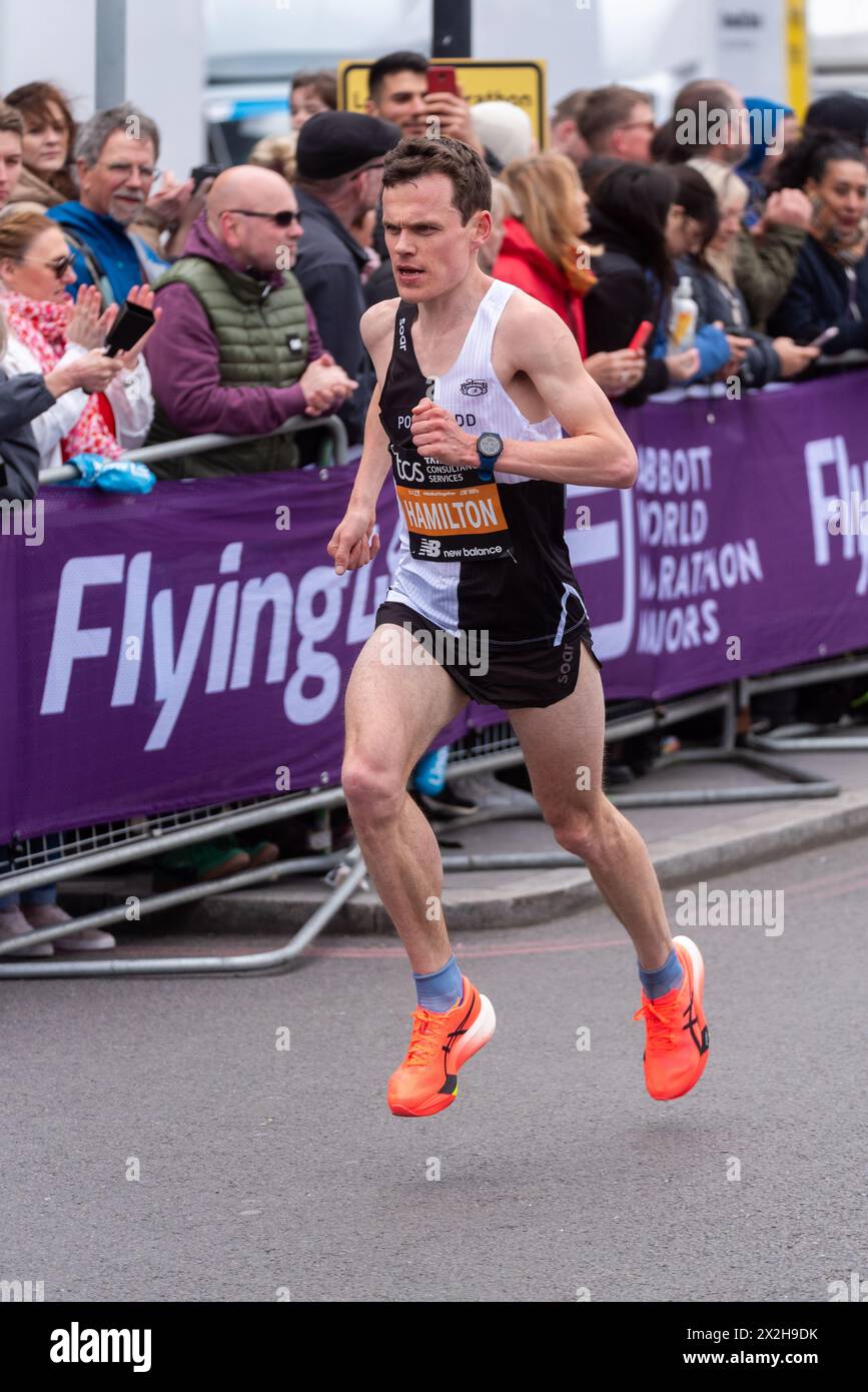 Daniel Hamilton competing in the TCS London Marathon 2024 passing ...