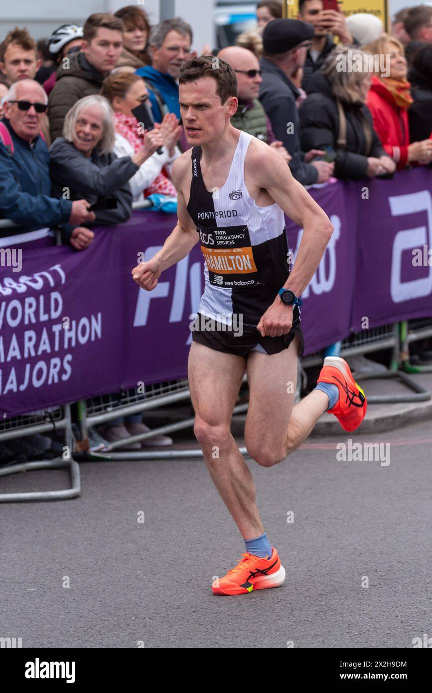Daniel Hamilton competing in the TCS London Marathon 2024 passing ...