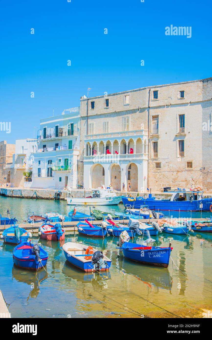 Old port of Monopoli province of Bari, region of Apulia, southern Italy ...