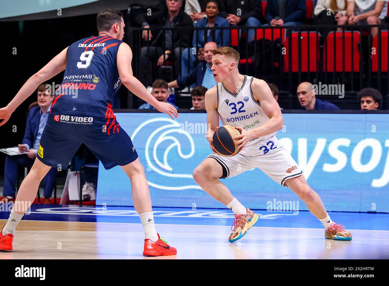 GRONINGEN, NETHERLANDS - APRIL 22: Kjeld Zuidema of Donar during the ...