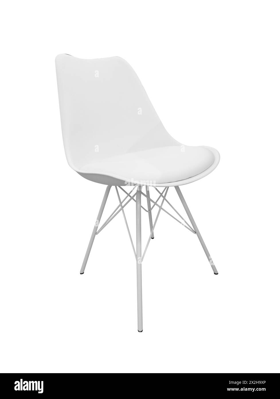modern white chair furniture with white legs isolated on white ...