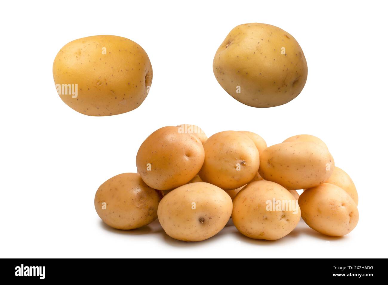A group of fresh tasty potato isolated on a white background Stock ...