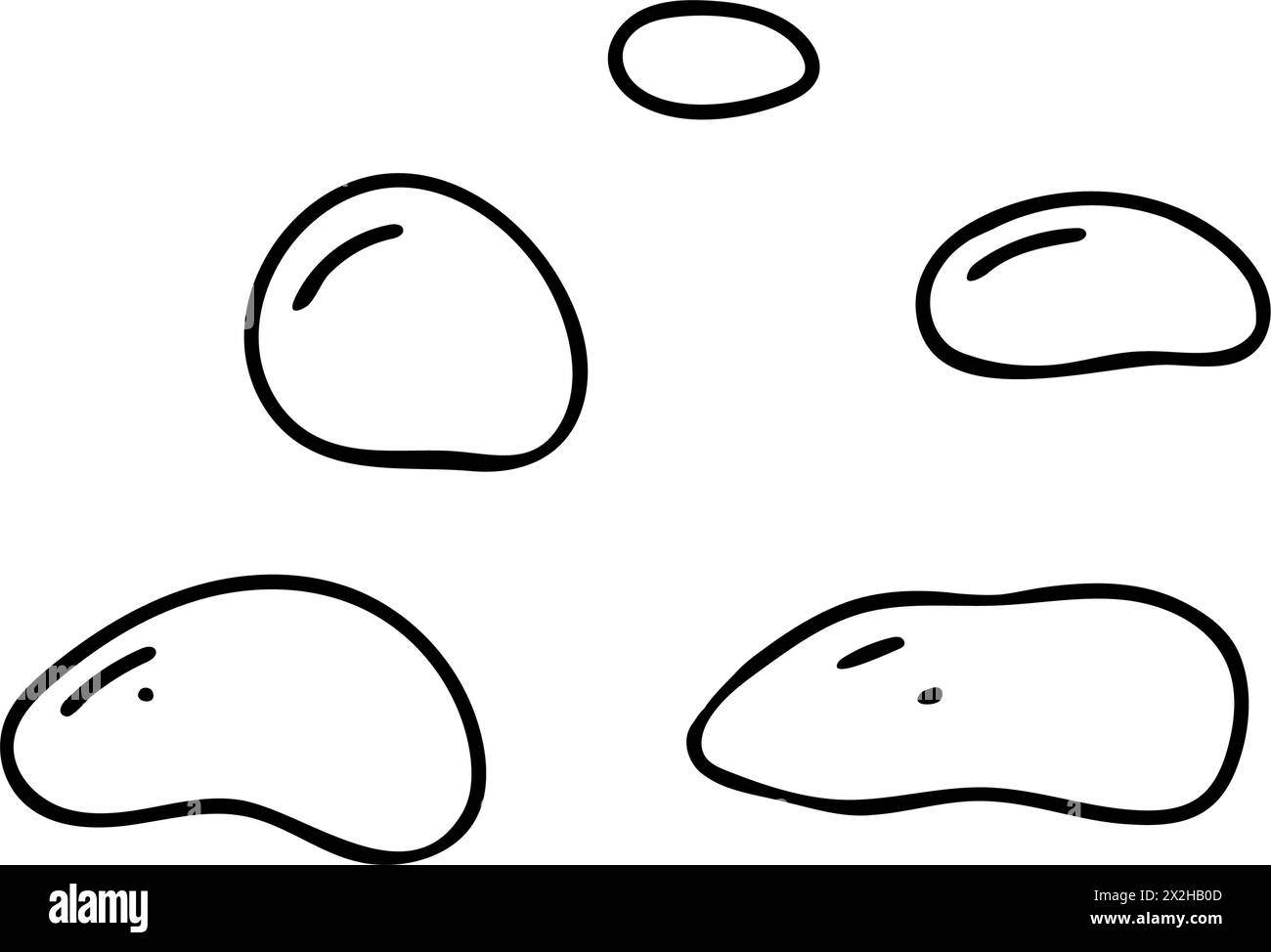 Hand drawn stones, rocks vector illustration in doodle style isolated ...