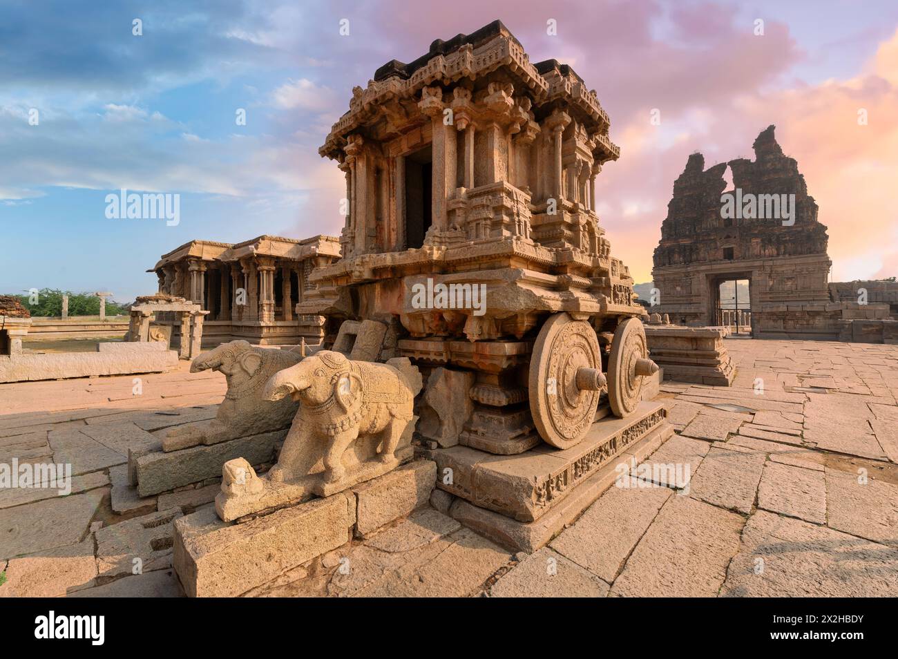 Ancient architecture ruins at the Vijaya Vittala temple built in the ...