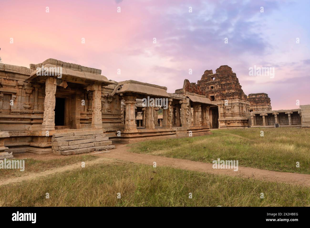 Medieval Achyuta Raya temple with ancient archaeological ruins at ...