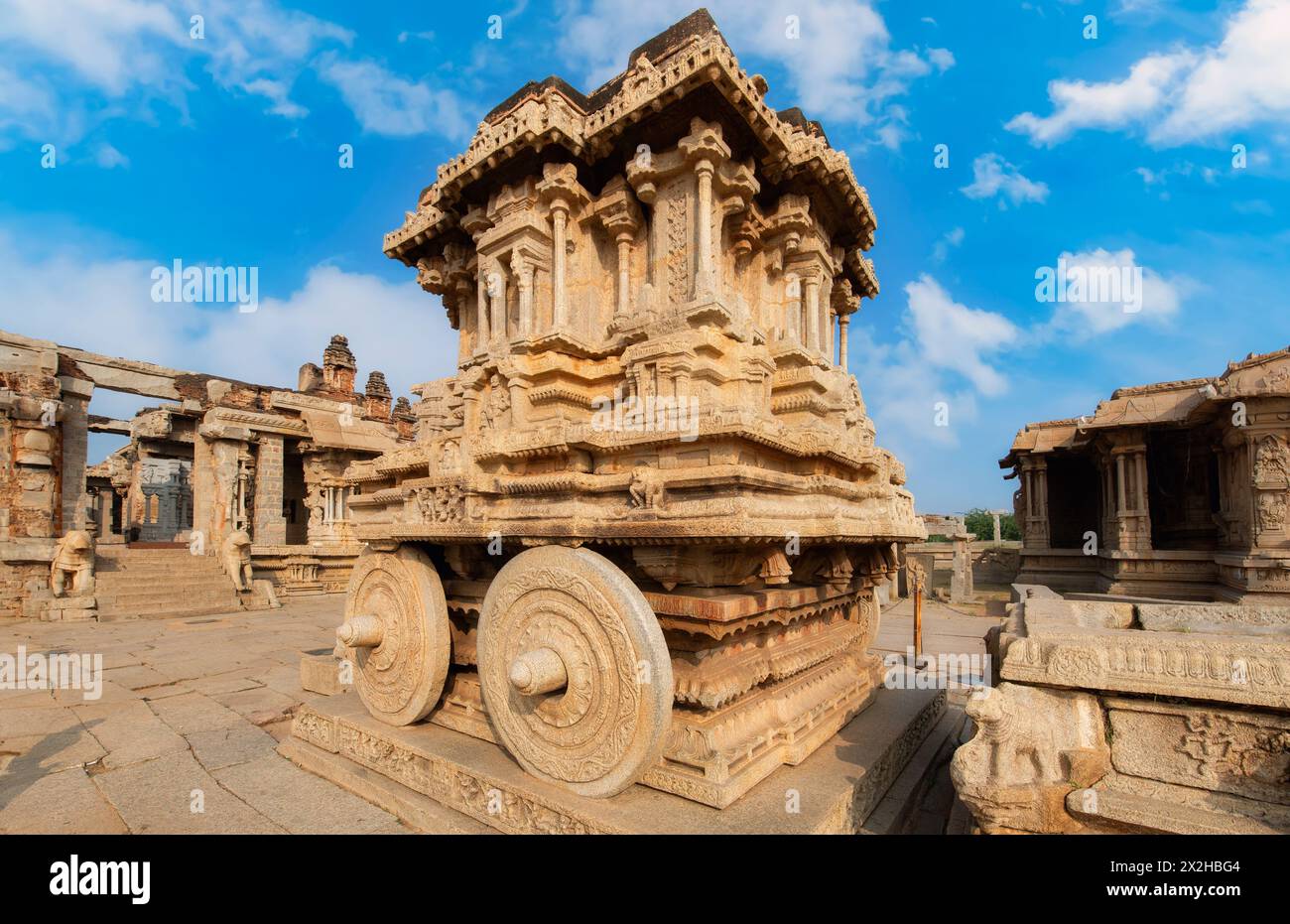 Ancient architecture ruins at the Vijaya Vittala temple built in the ...