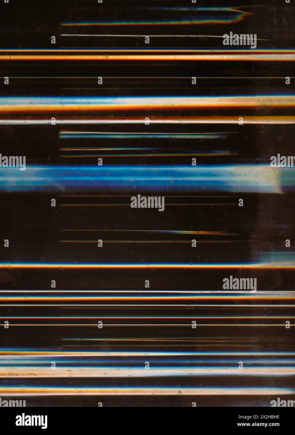 Glitch screen. Distortion noise. Orange black blue color static stripe ...