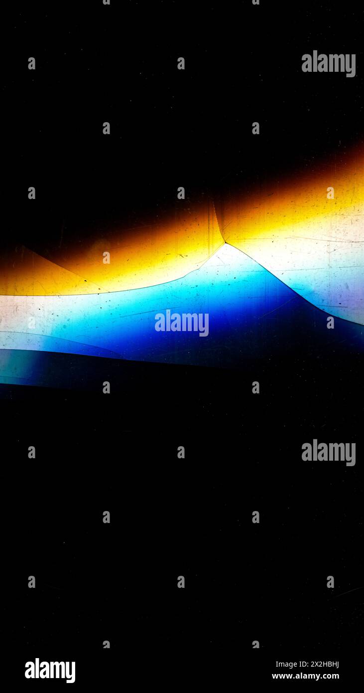 Cracked screen. Matrix distortion. Black yellow orange blue color ...