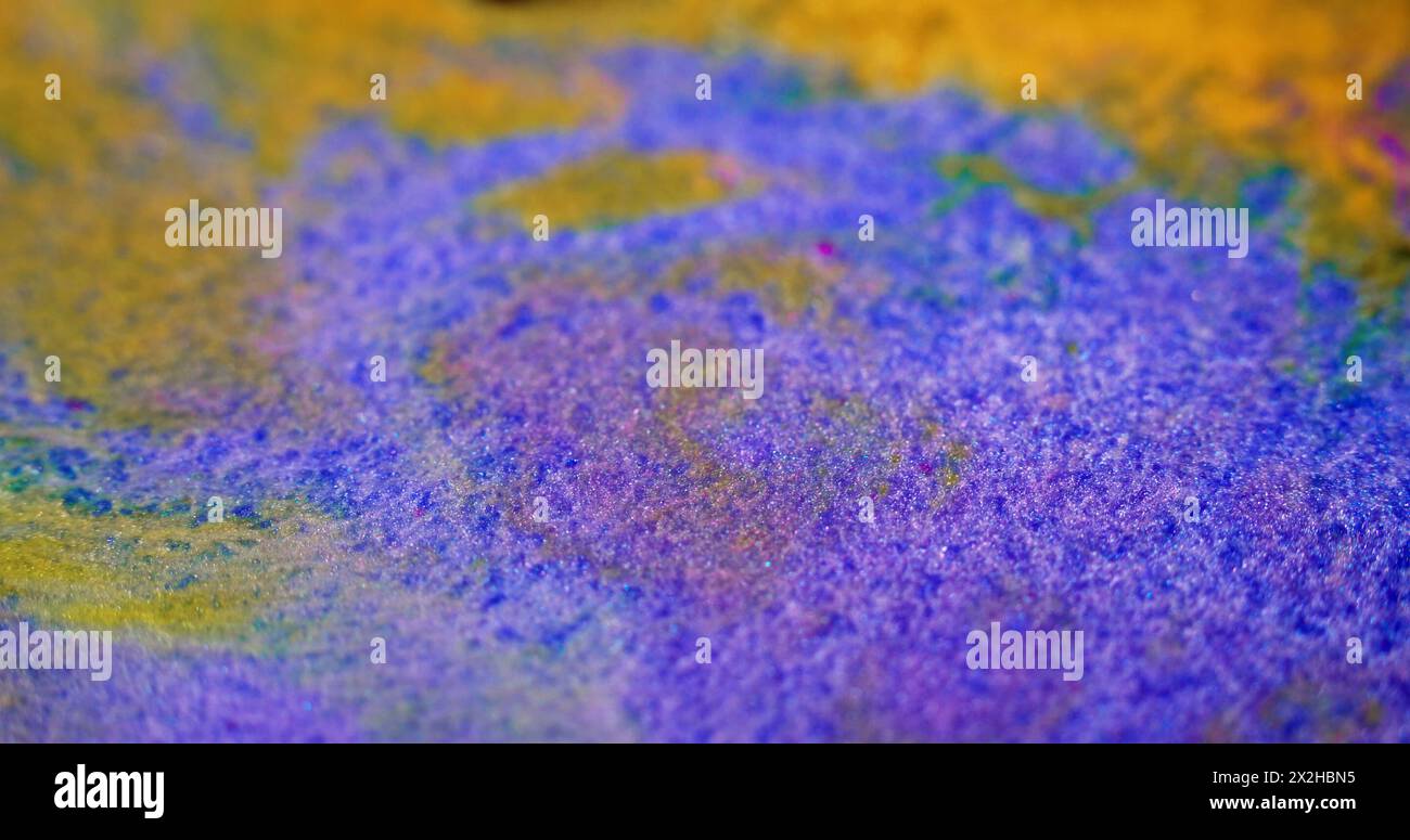 Shimmer sand texture. Glitter paint flow. Sparkling fluid. Blur purple ...