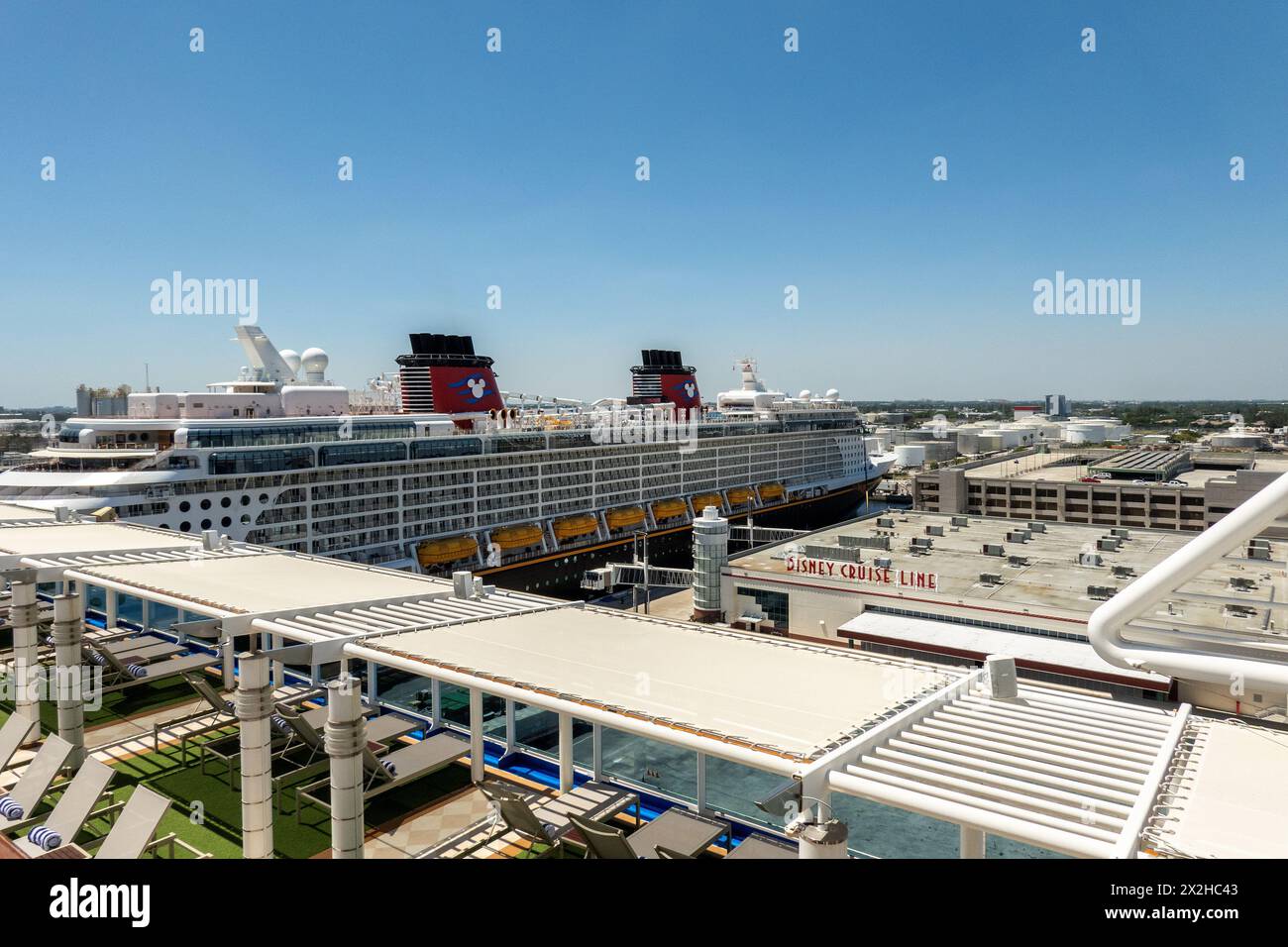 Disney Dream Cruise Ship At A Cruise Terminal In Port Everglades, Fort ...