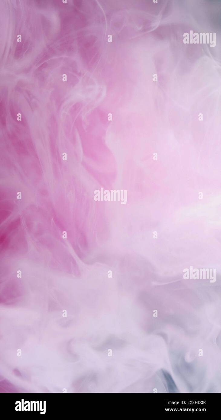 Fluid smoke. Paint water flow. Defocused pastel pink color silk haze ...