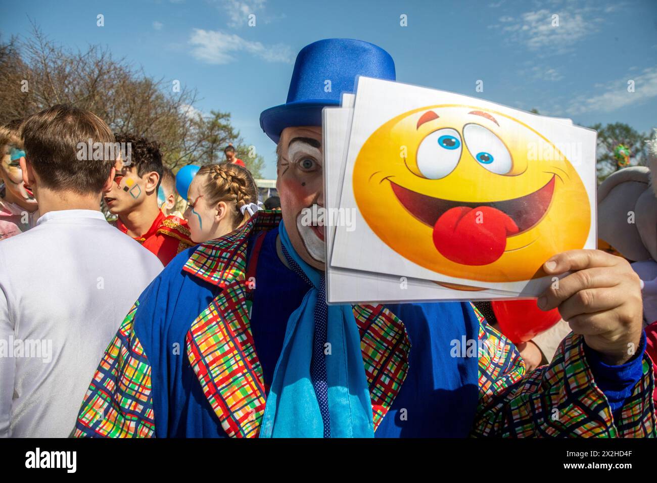 Moscow, Russia. 21st of April, 2024. People take part in the Art of ...