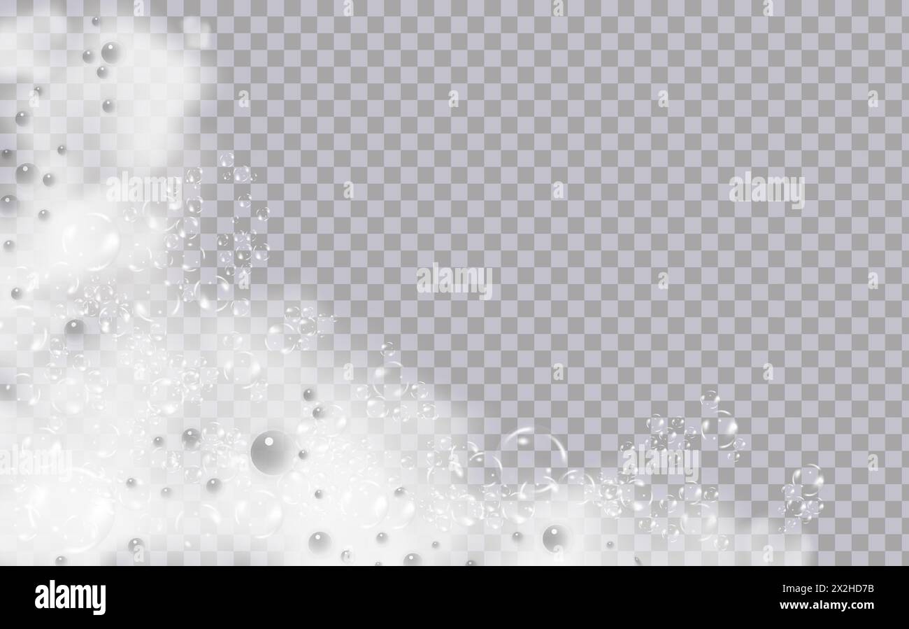 Sparkling shampoo and bath lather vector illustration.Bath foam ...