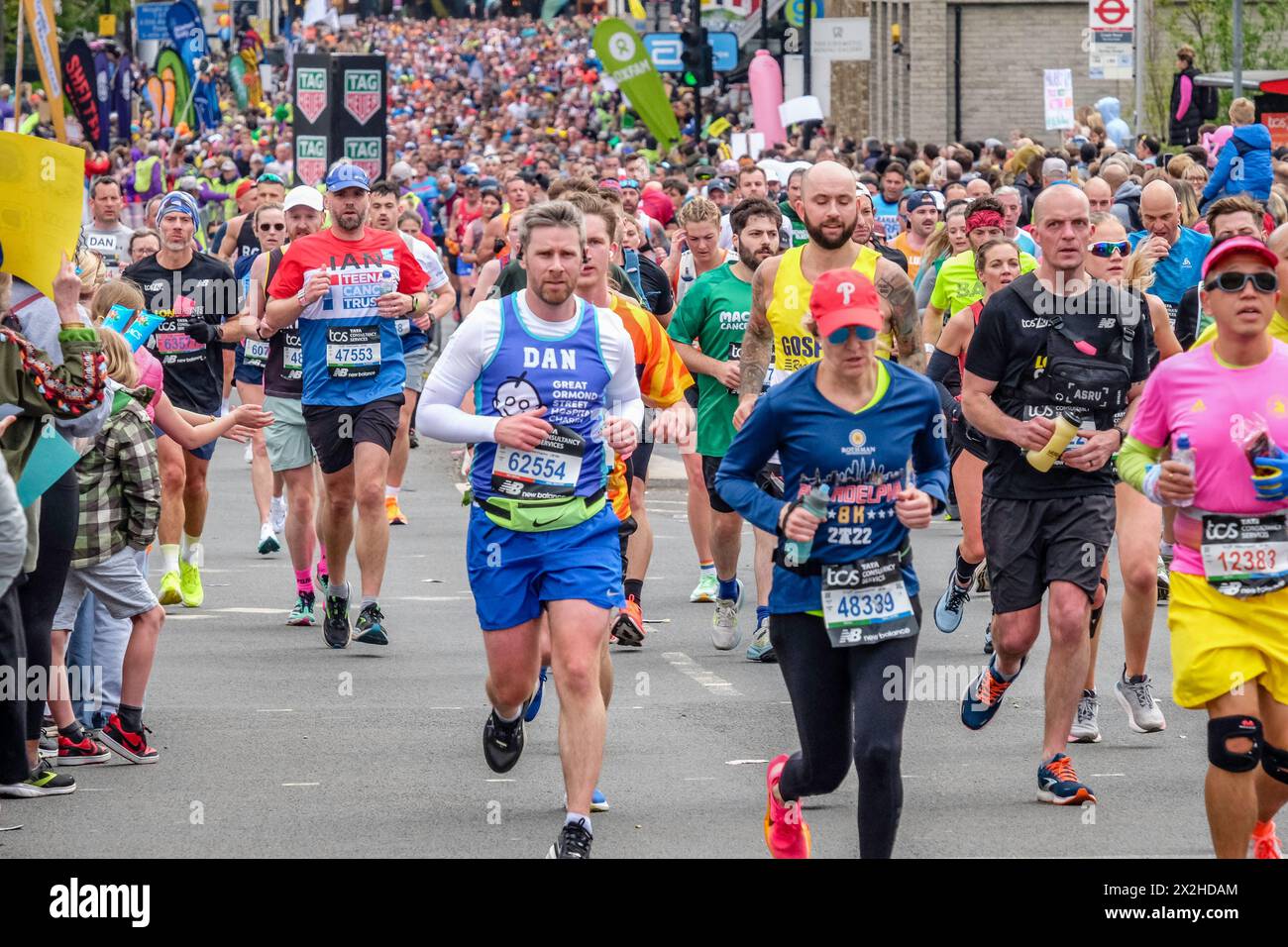 London Marathon 2024: Spectators line the road in support of runners as ...