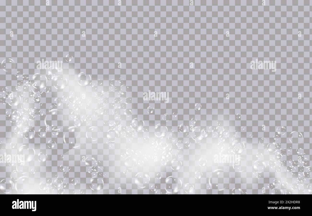 Sparkling shampoo and bath lather vector illustration.Bath foam ...