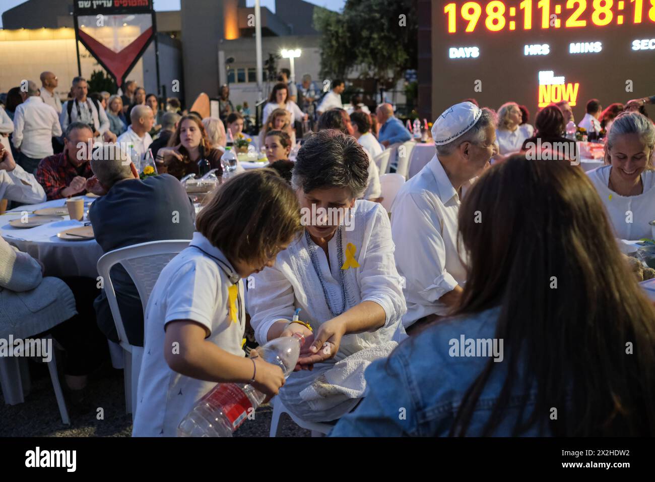 Tel Aviv, Israel. 22nd Apr, 2024. Released hostages, families and ...