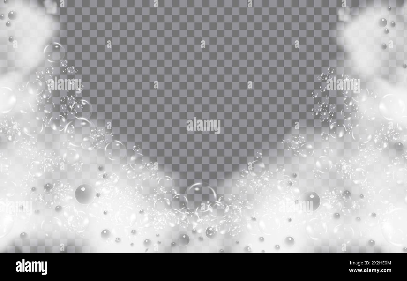 Sparkling shampoo and bath lather vector illustration.Bath foam ...