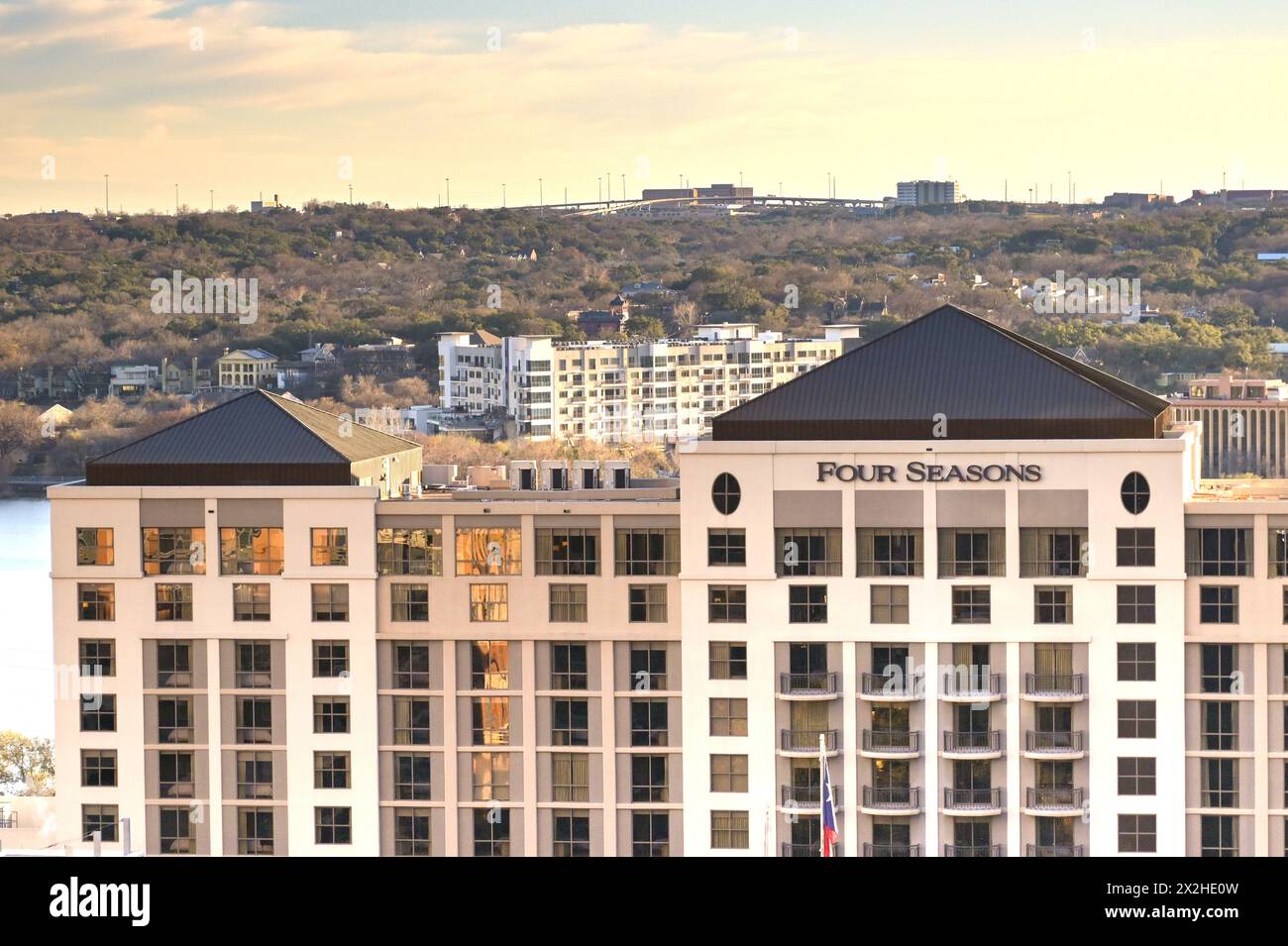 Austin, Texas, USA - 8 February 2023: Exterior view of the luxury Four ...
