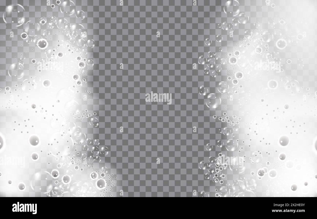 Sparkling shampoo and bath lather vector illustration.Bath foam ...