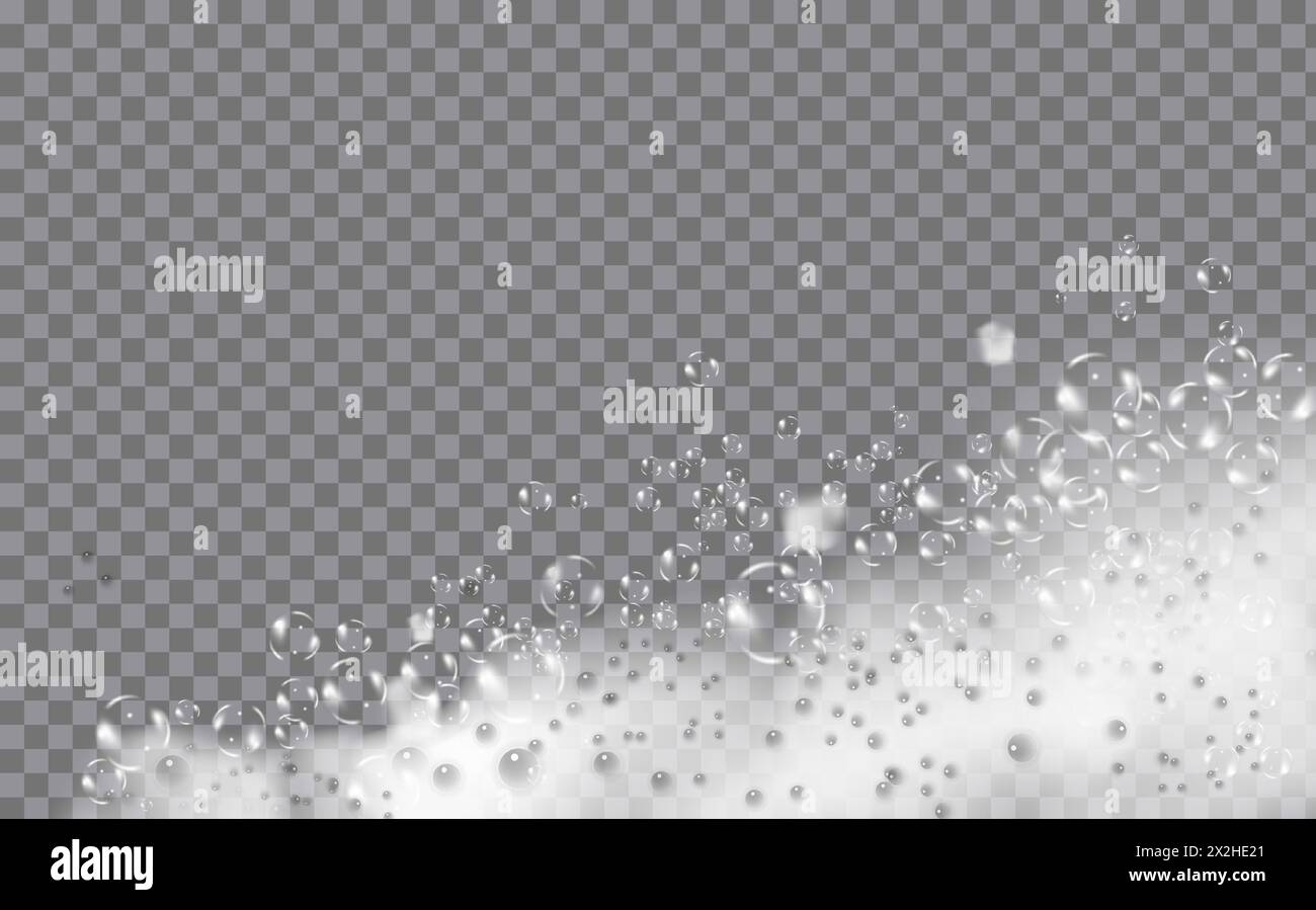 Sparkling shampoo and bath lather vector illustration.Bath foam ...