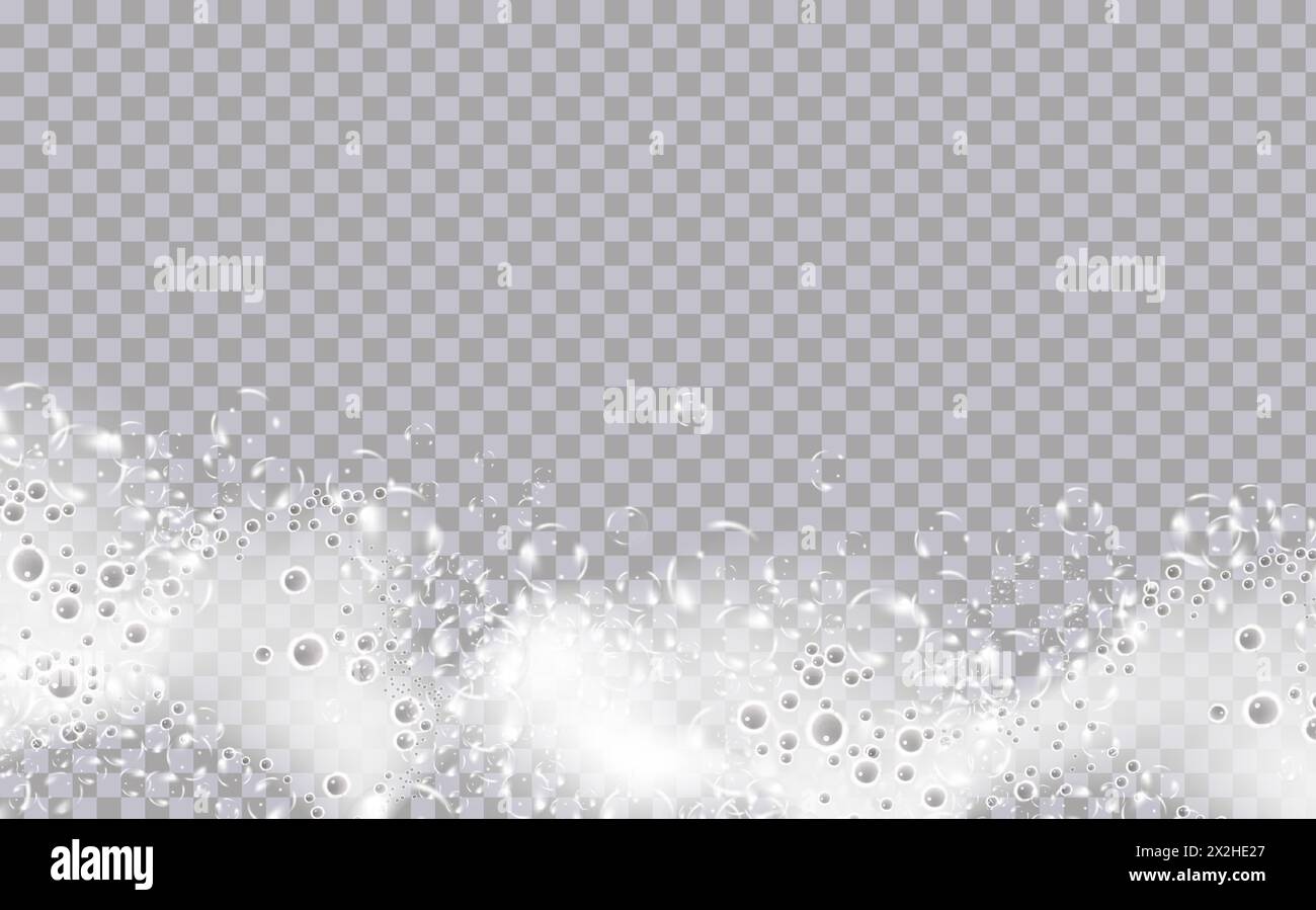 Sparkling shampoo and bath lather vector illustration.Bath foam ...